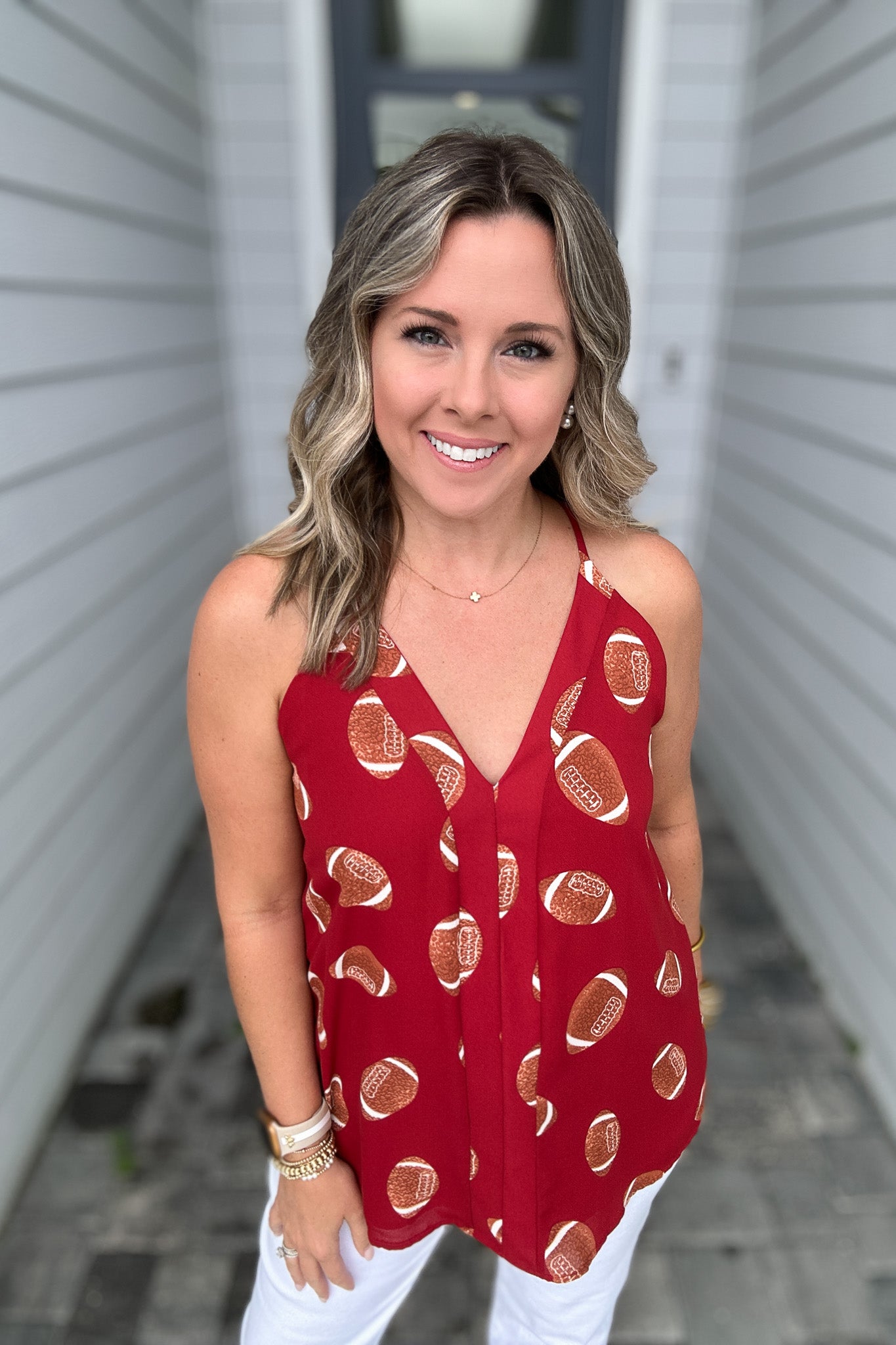 Roxy Tank - Football Crimson – B Social Boutique