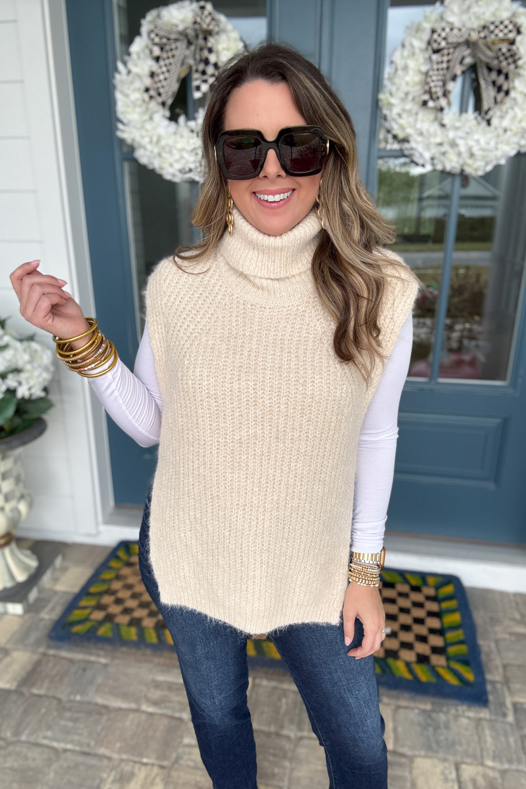 Cloud Nine Turtleneck Sweater Vest – B Social Boutique