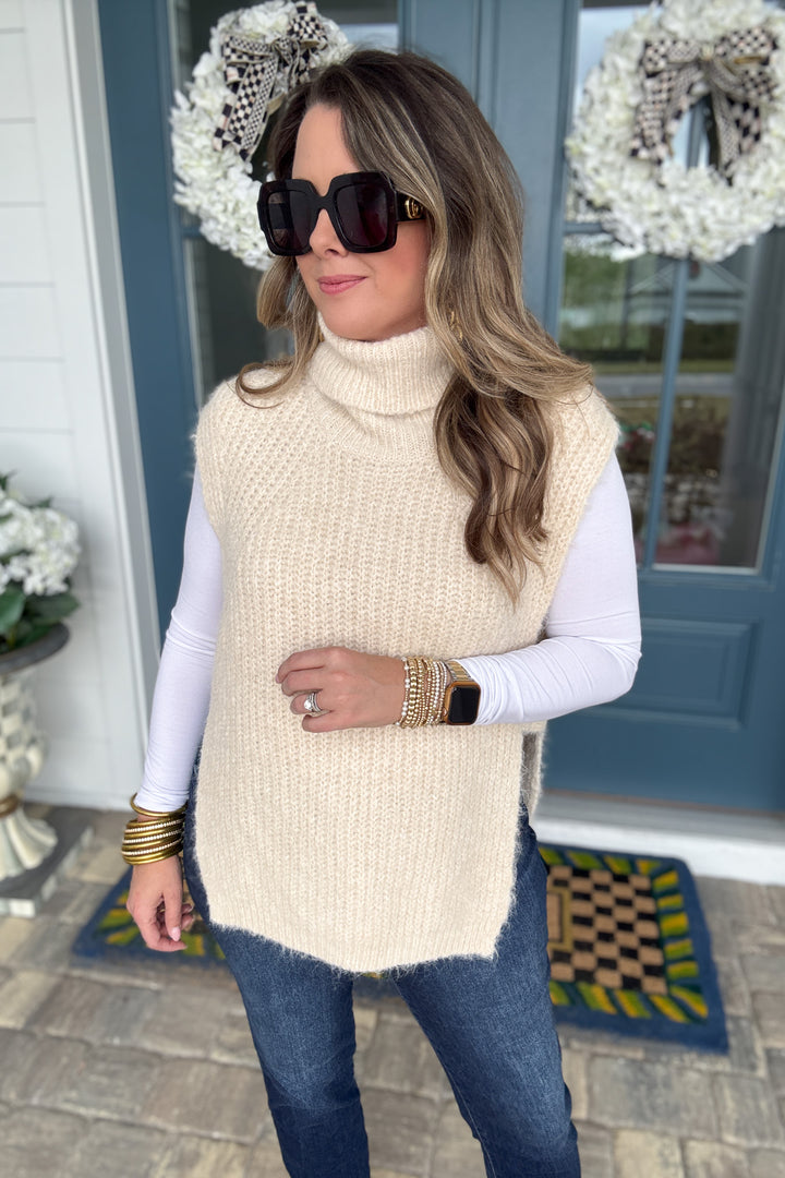 Cloud Nine Turtleneck Sweater Vest – B Social Boutique